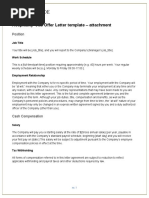 Marriott Employment Offer Letter | PDF | Employment | Employee Stock Option