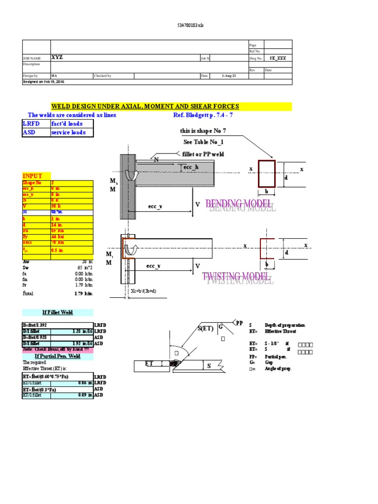 Blodgett Weld Design Calculations | PDF | Mechanical Engineering ...