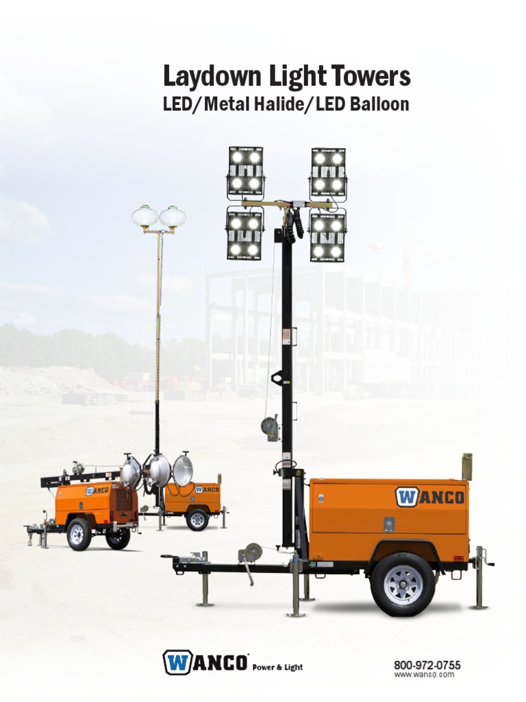 Laydown Light Towers: LED/Metal Halide/LED Balloon | PDF | Lighting ...