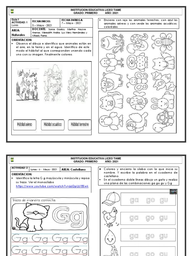 Actividades Escolares de Primer Grado | PDF | Escritura | Lingüística