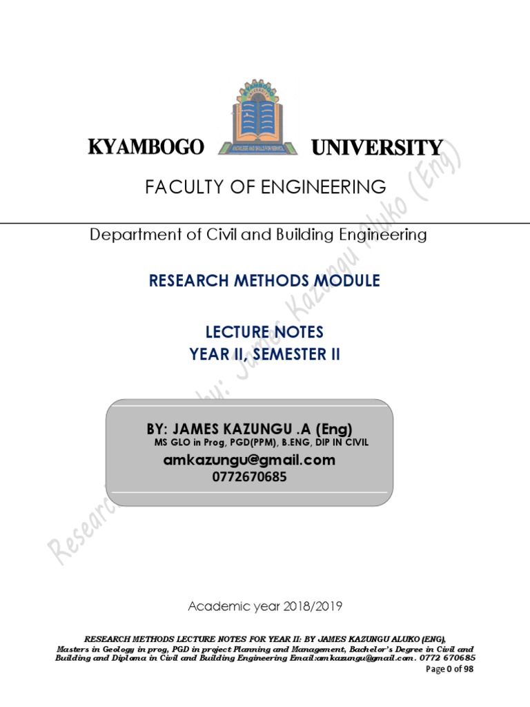 Research Lecture One | PDF | Hypothesis | Quantitative Research