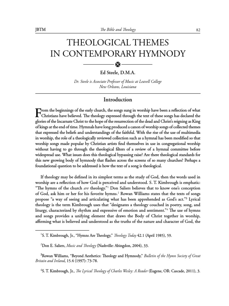 Steele. Theological Themes | PDF | Hymns | Trinity