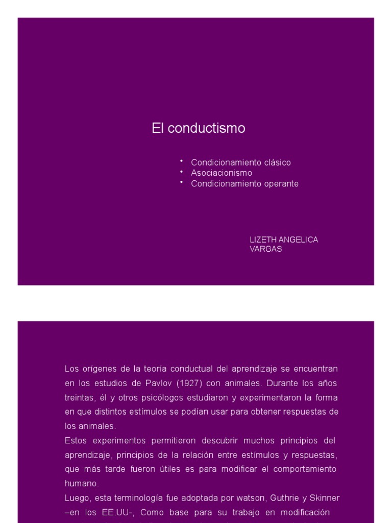 Teoría Conductual: Clásico y Operante | PDF | Comportamiento | Aprendizaje