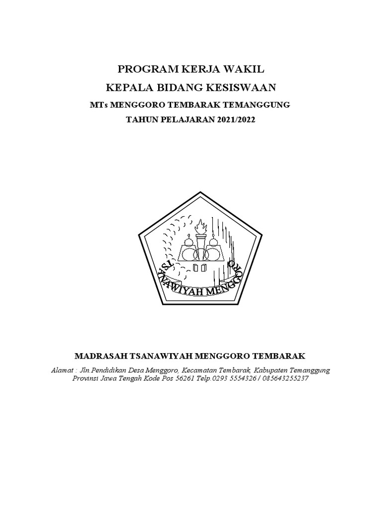 Program Kerja Waka Kesiswaan 2021/2022 | PDF
