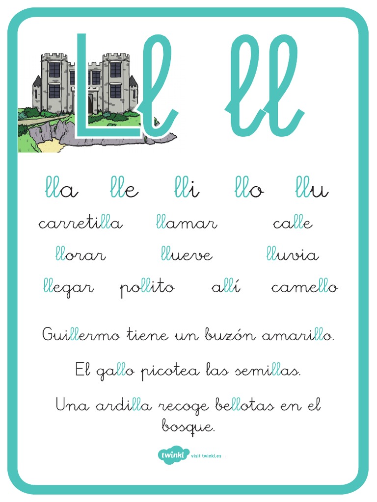 ES L 208 Cartilla de Lectura La Letra LL Letra Ligada | PDF