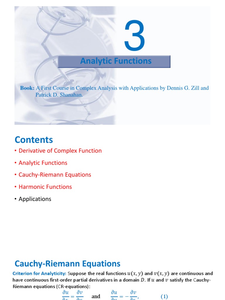 Analytic Functions: Book: A First Course in Complex Analysis With Applications by Dennis G. Zill ...