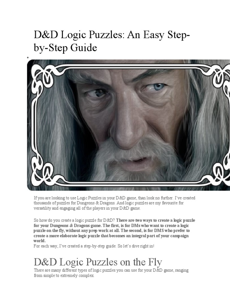 D&D Logic Puzzles: An Easy Step-by-Step Guide | PDF | Dungeons ...