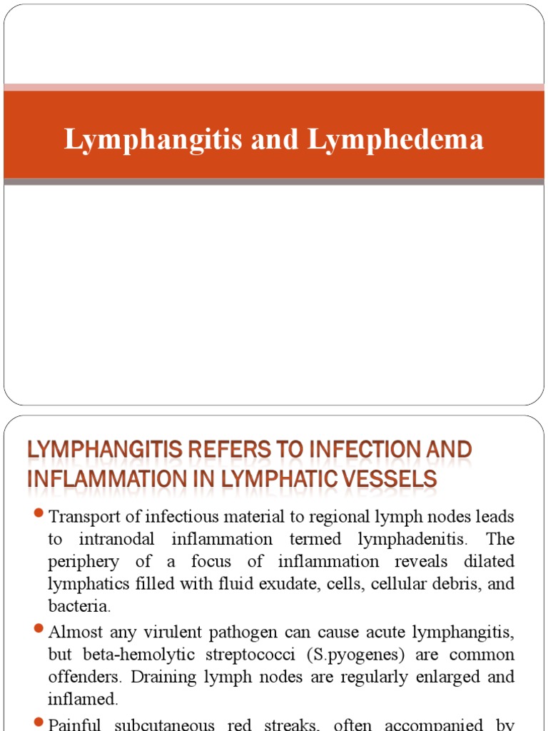 Lymphangitis and Lymphedema Overview | PDF | Science & Mathematics