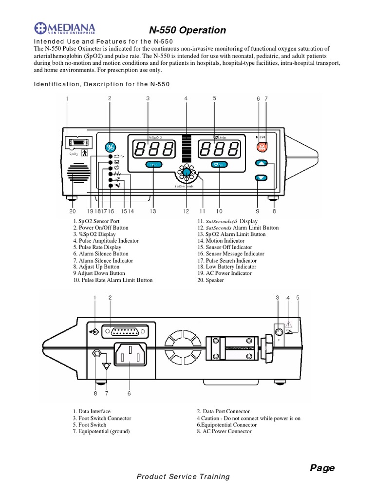 Nellcor n-550 Operation Manual | PDF | Menu (Computing) | Computer Engineering