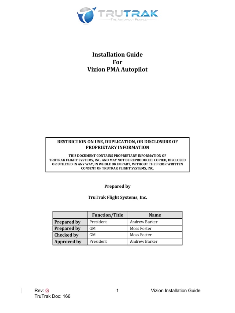 Vizion PMA Autopilot Installation Guide | PDF | Airspeed | Electrical ...