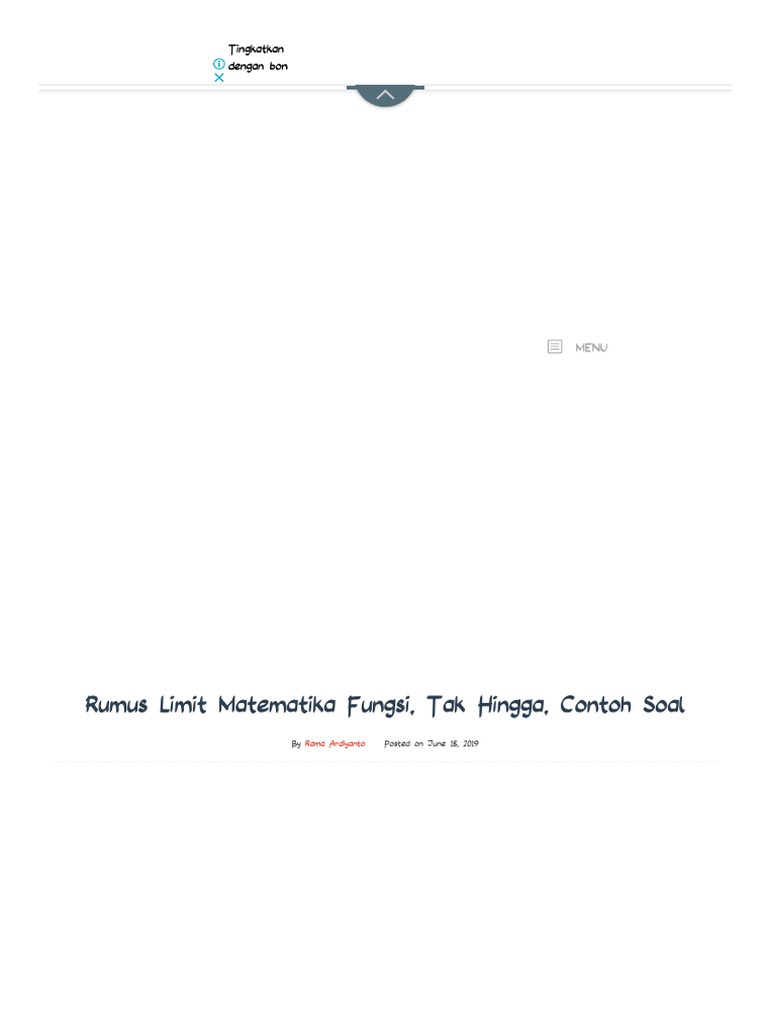 Rumus Limit Matematika Fungsi, Tak Hingga, Contoh Soal | PDF | Metode ...