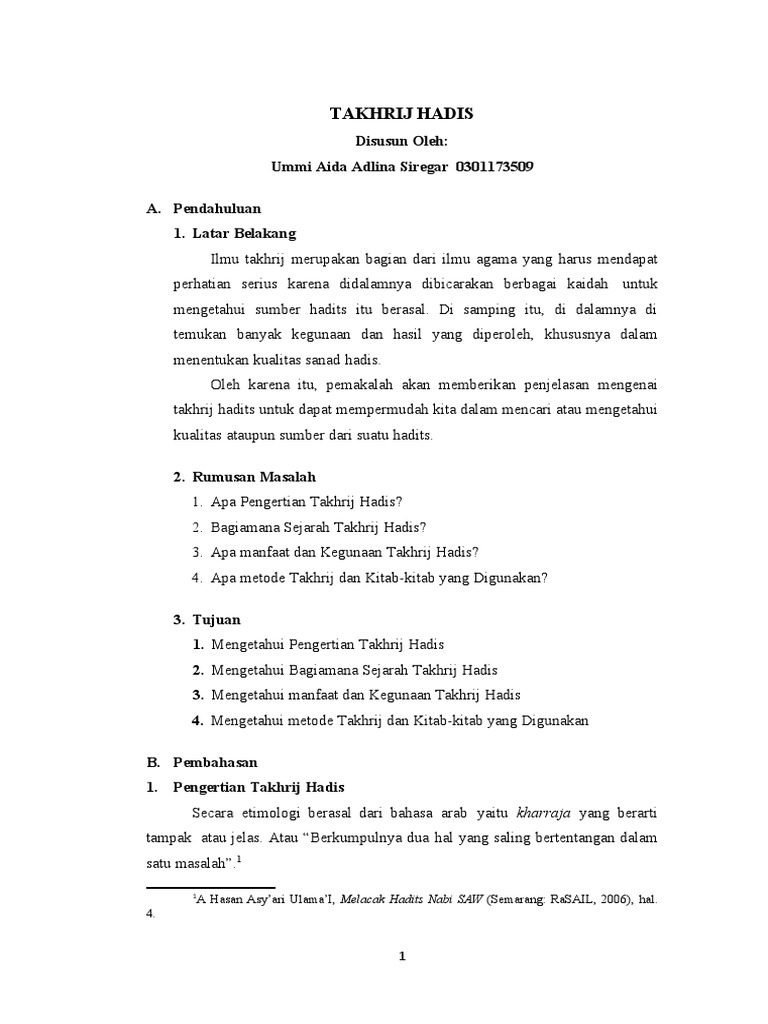 Panduan Lengkap Takhrij Hadis | PDF