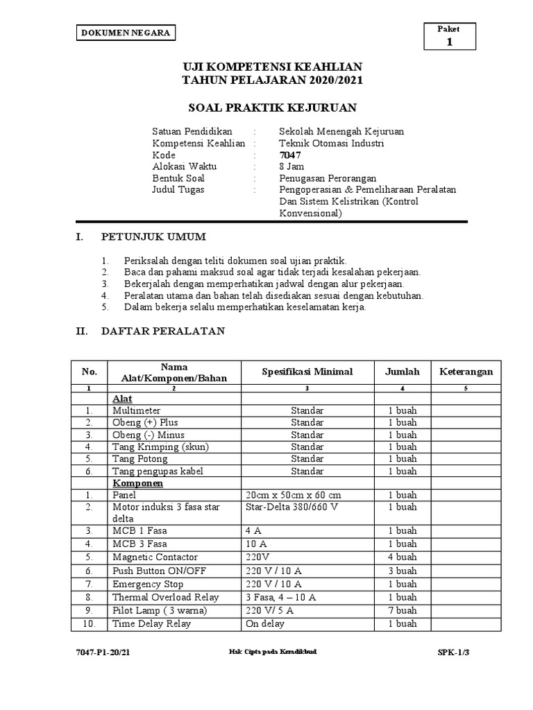7047-P1-SPK-Teknik Otomasi Industri-K13rev | PDF