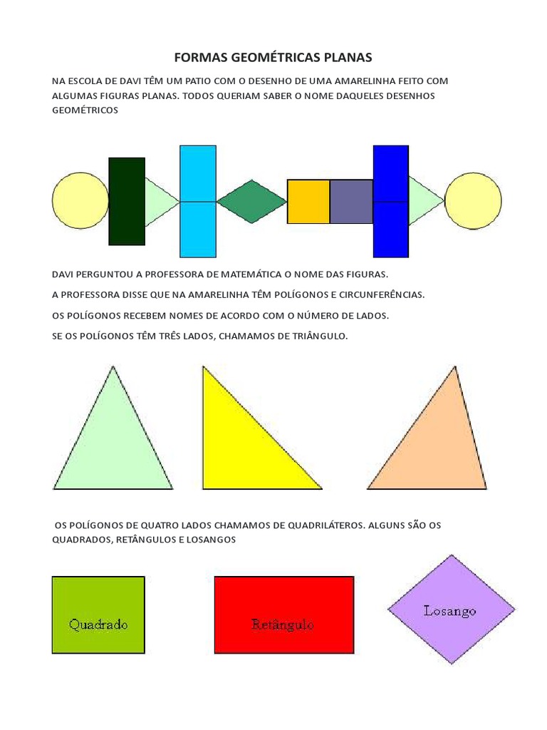 Formas Geométricas Planas | PDF | Métodos e Materiais de Ensino