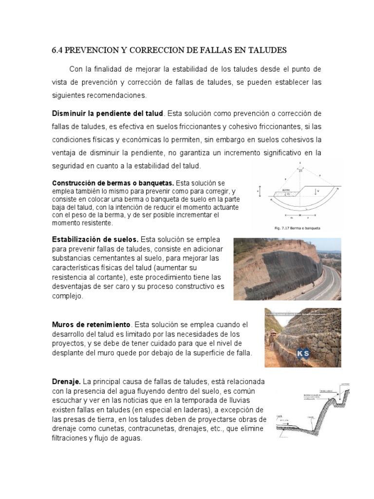 6 5 Prevencion de Fallas de Los Taludes | PDF | Física Aplicada e ...