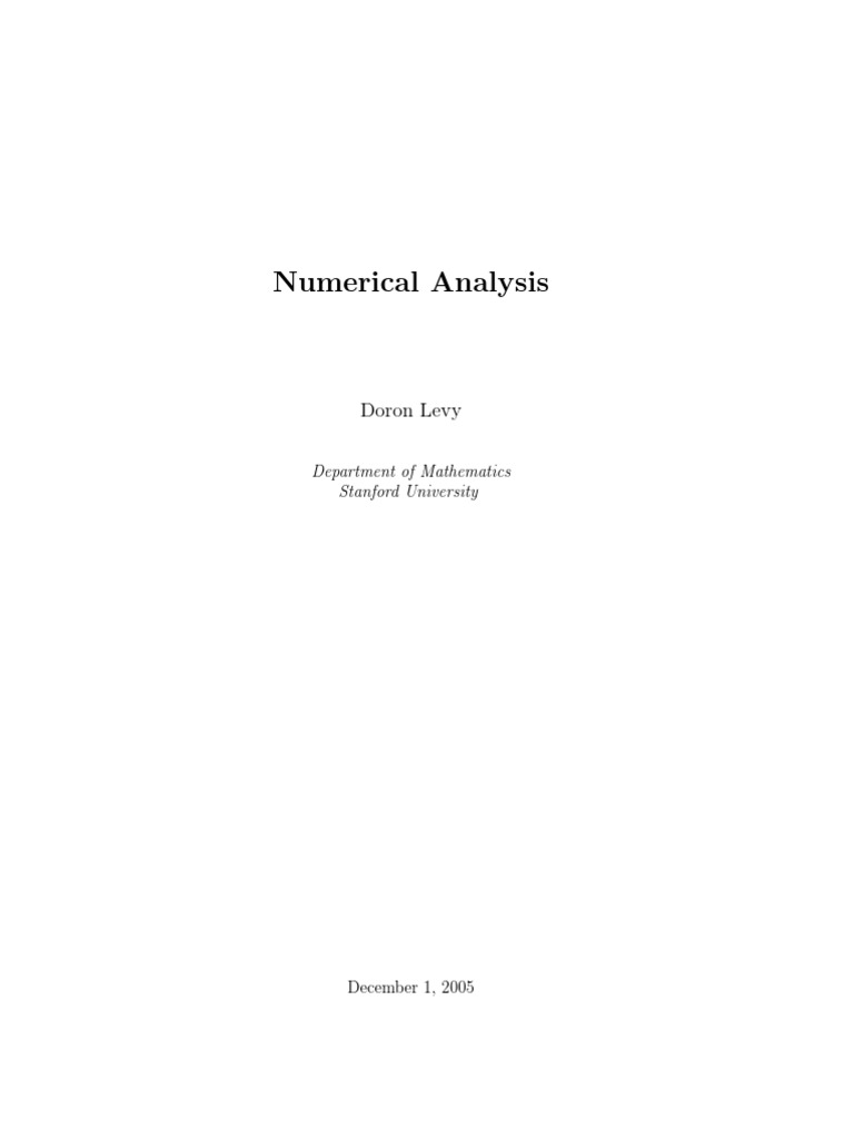 Numerical Analysis: Doron Levy | PDF | Interpolation | Mathematical Relations