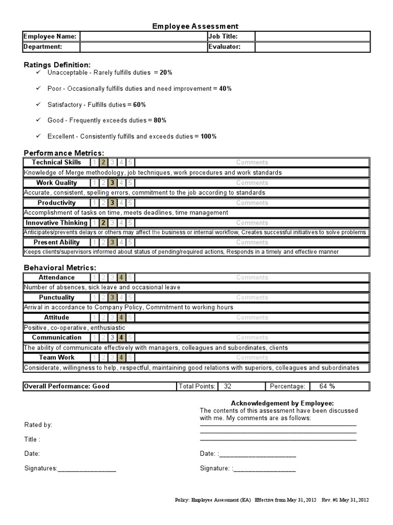 Employee Assessment | PDF | Employment | Human Nature