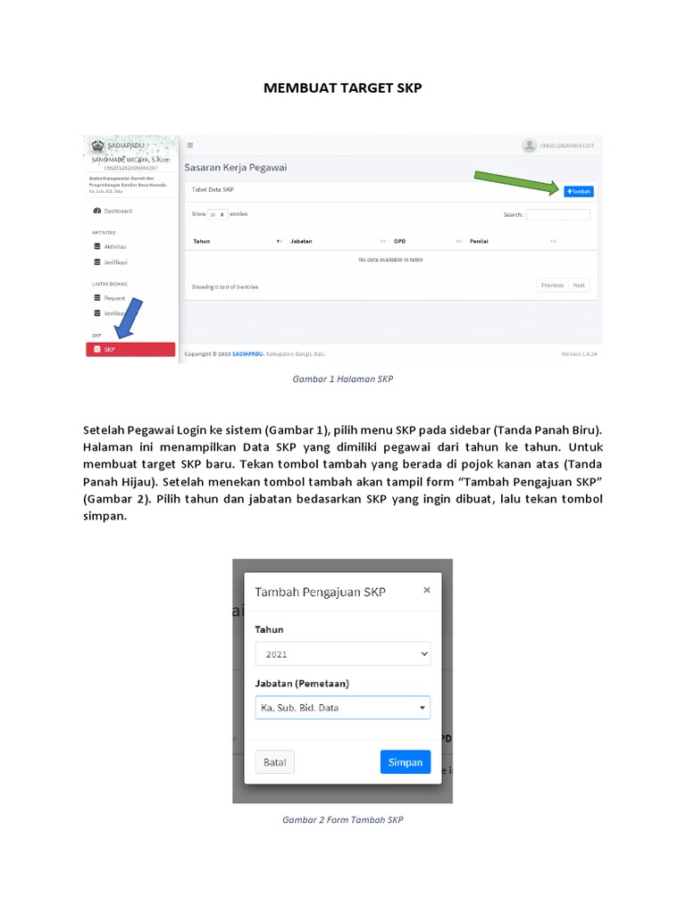 Panduan Input Target SKP | PDF | Pengelolaan Keuangan & Uang