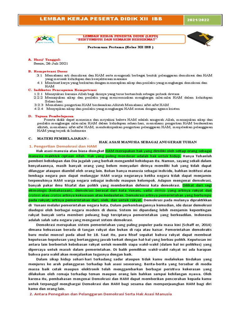 LKPD Kls Xii - Ibb Materi.i | PDF | Politik | Ilmu Sosial