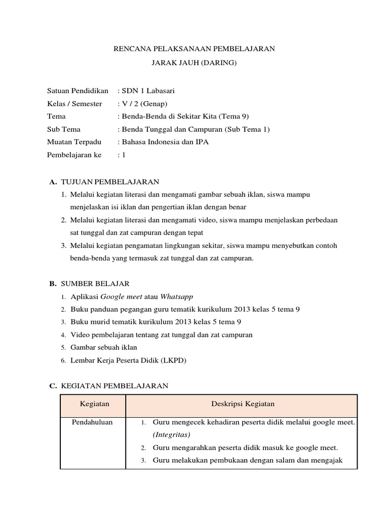 RPP KSE Berdiferensiasi | PDF