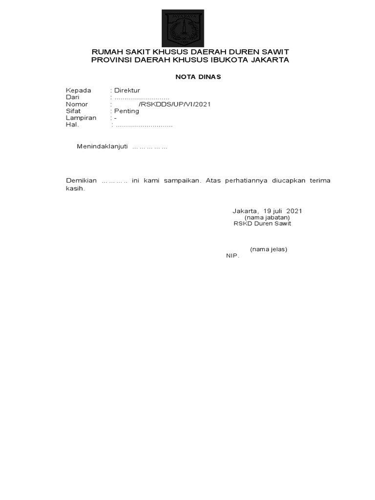 Format Nota Dinas | PDF