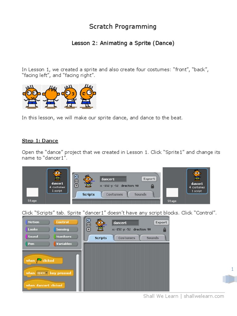 Scratch Dance Animation Guide | PDF