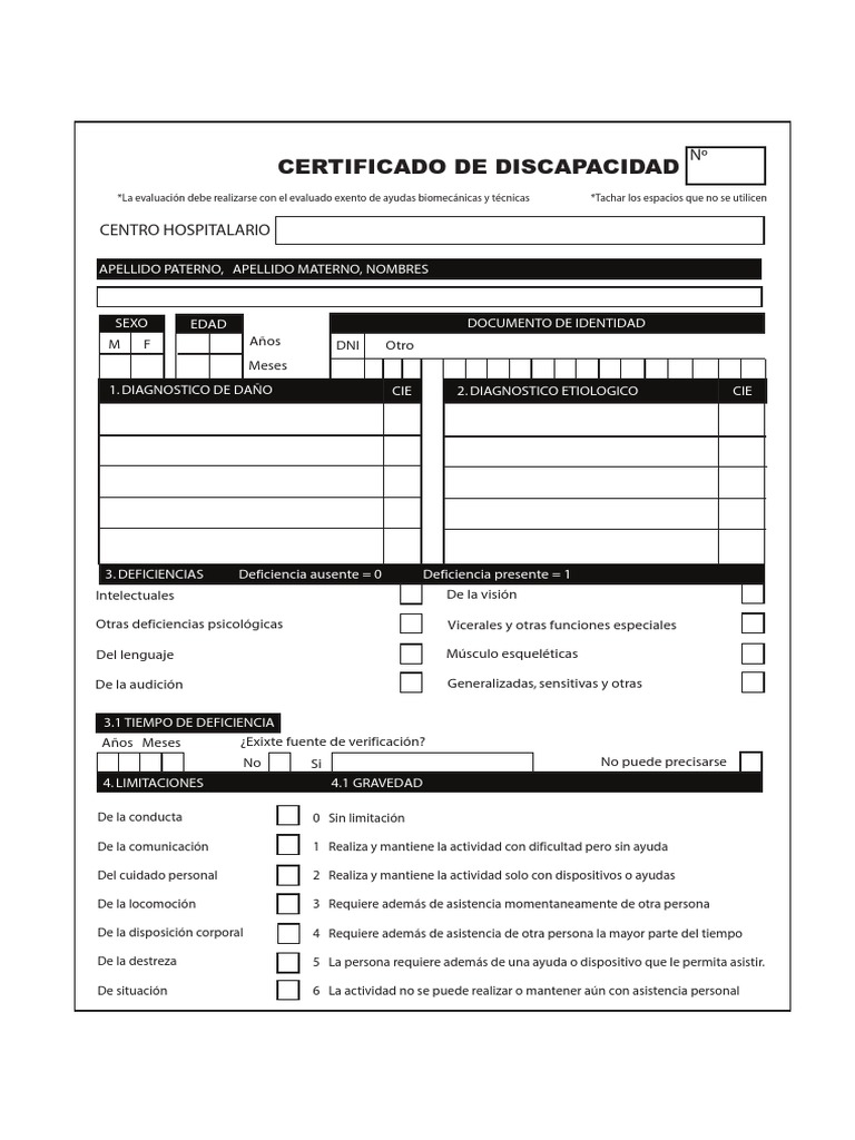 Certificado de Discapacidad | PDF | Bienestar | Medicina