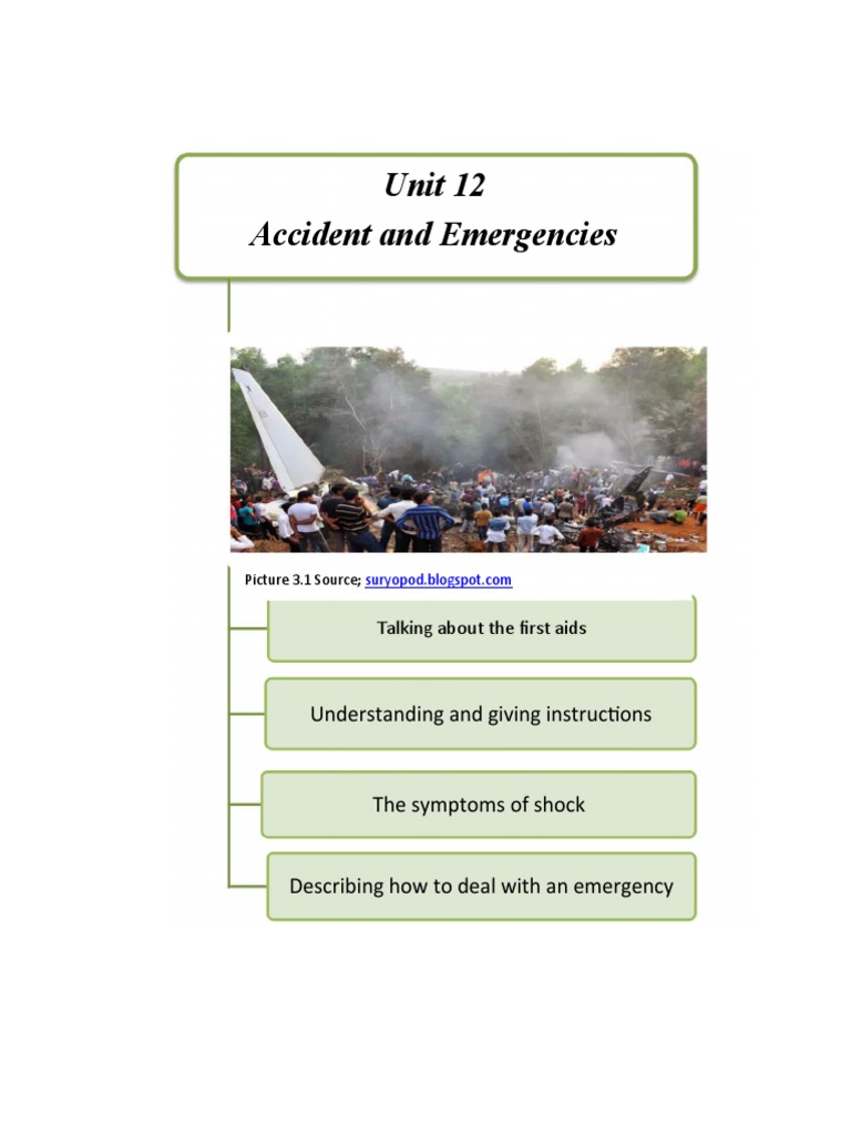 Unit 12 Accident and Emergencies: Understanding and Giving Instructions ...