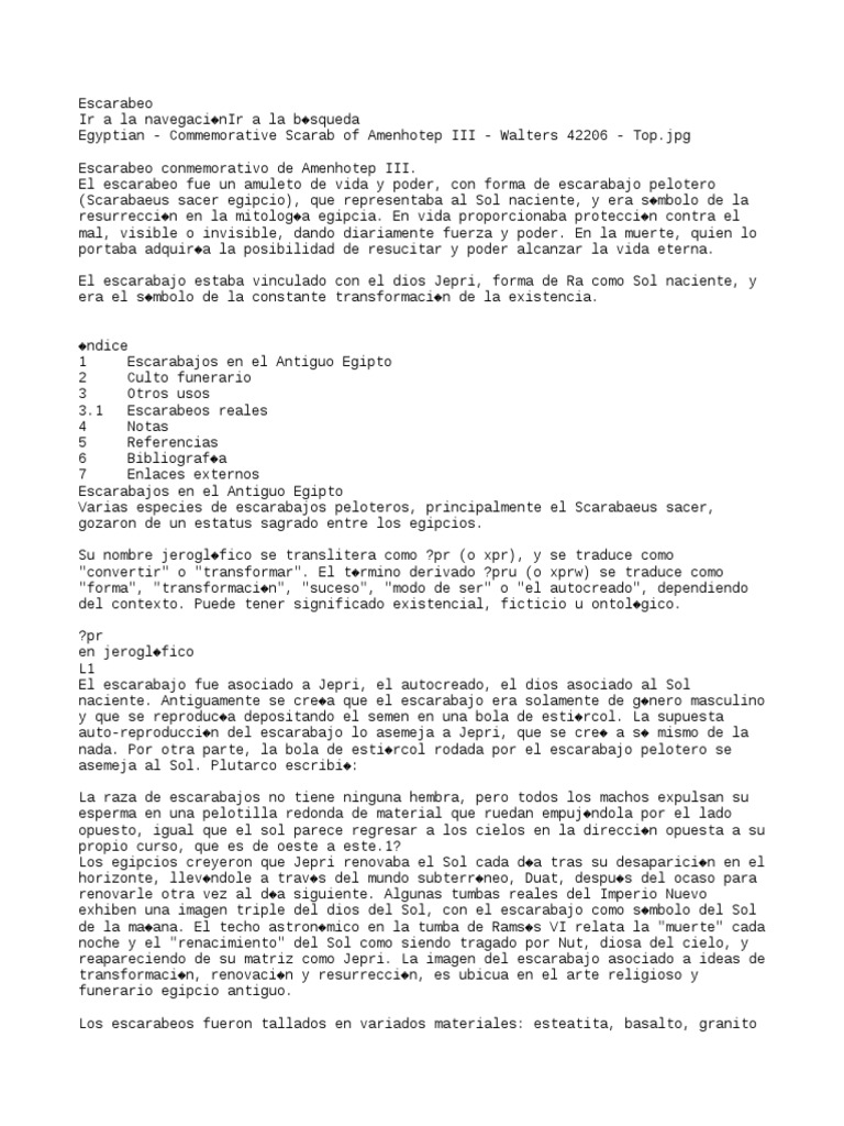Escarabeo | PDF | Antiguo Egipto | Religión y creencia