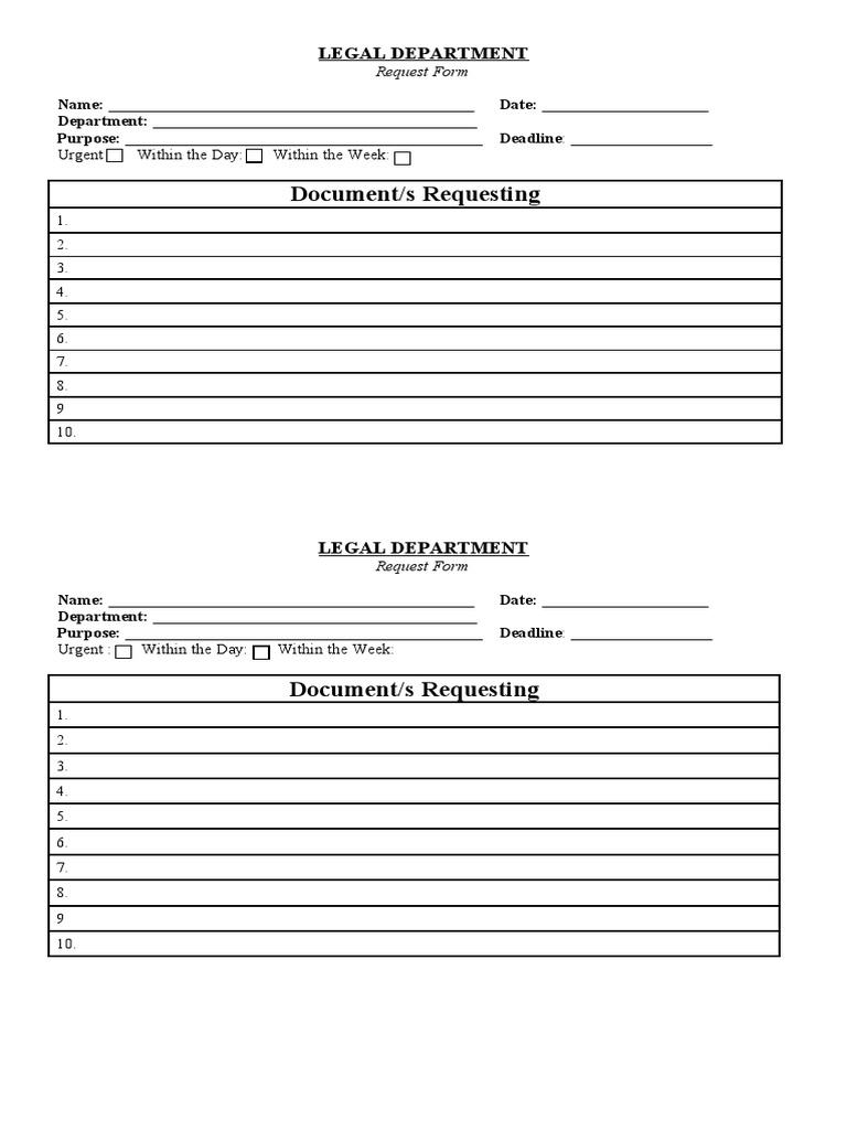 Legal Department Request Form | PDF