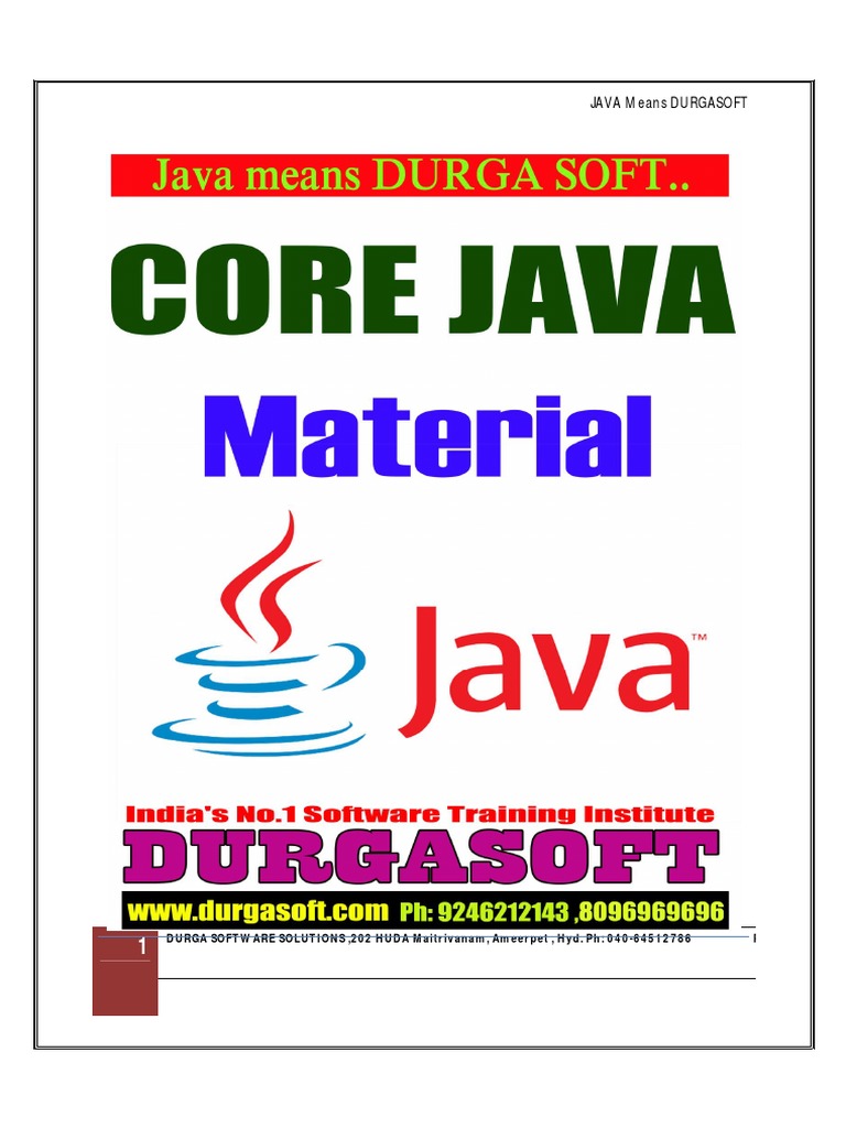 Java Means Durgasoft: DURGA SOFTWARE SOLUTIONS, 202 HUDA Maitrivanam ...