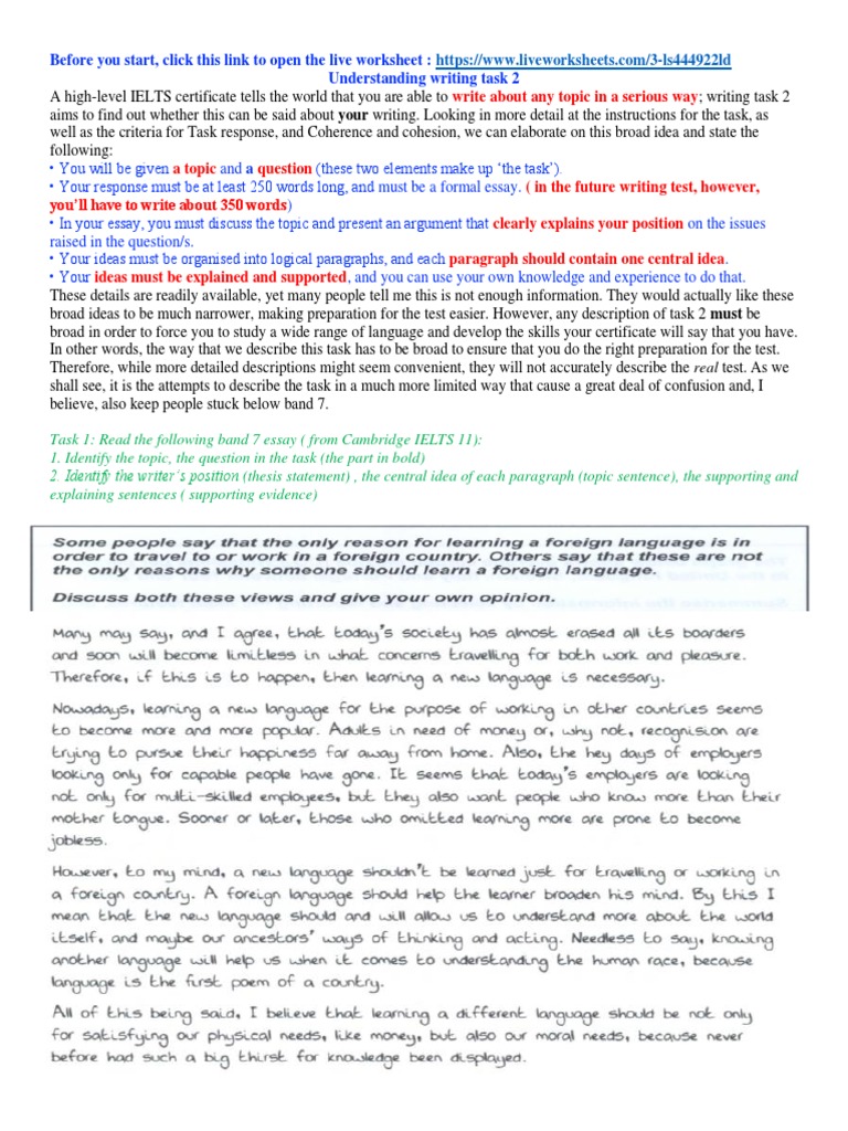Understanding Writing Task 2 | PDF | International English Language ...