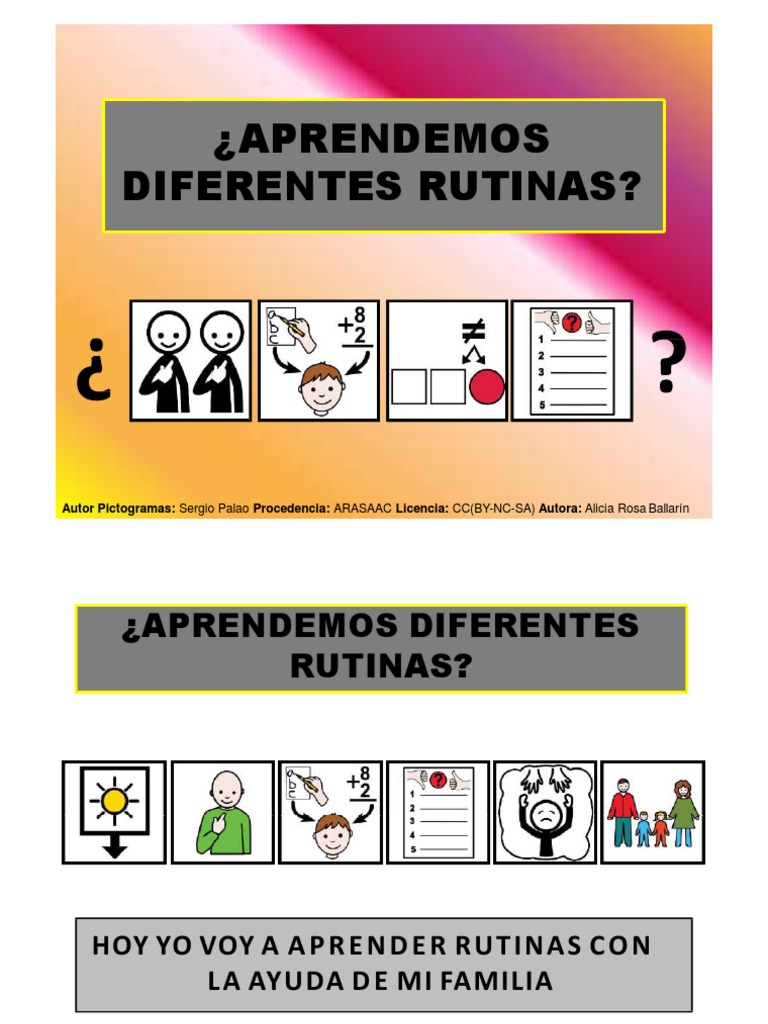 Rutinas con Pictogramas para Niños | PDF