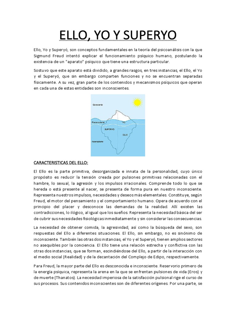 Ello, Yo y Superyo en Word | PDF | Carné de identidad | Teoría ...
