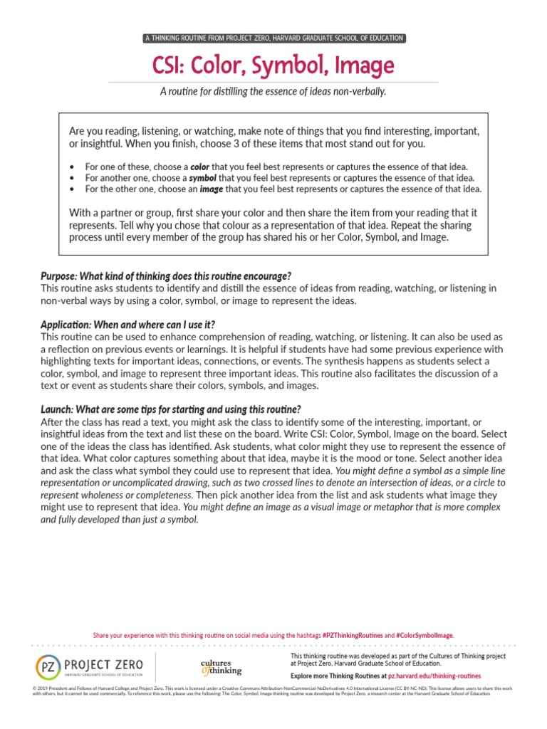 CSI: Color, Symbol, Image | PDF | Reading Comprehension | Human ...