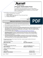 Marriott Explore Program Authorization Form | PDF