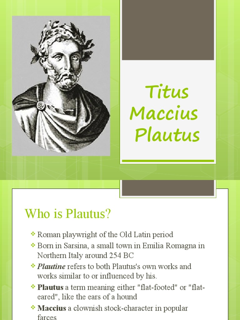Roman Playwright Plautus | PDF | Entertainment | Theatre