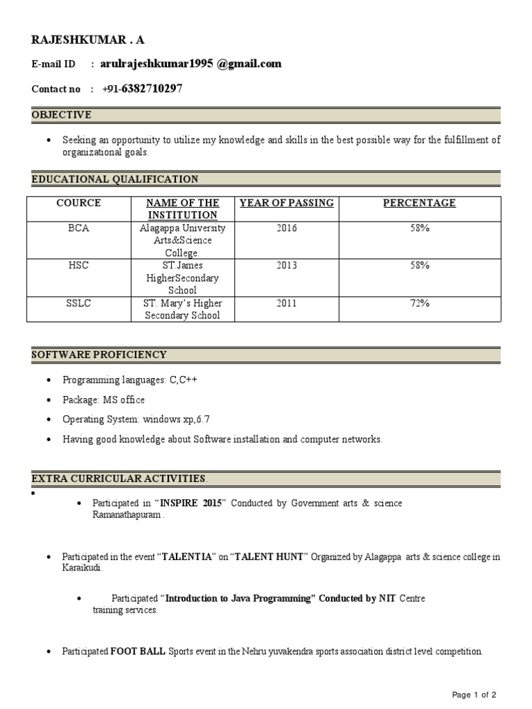 Rajesh Resume | PDF | Computer Science | Computing