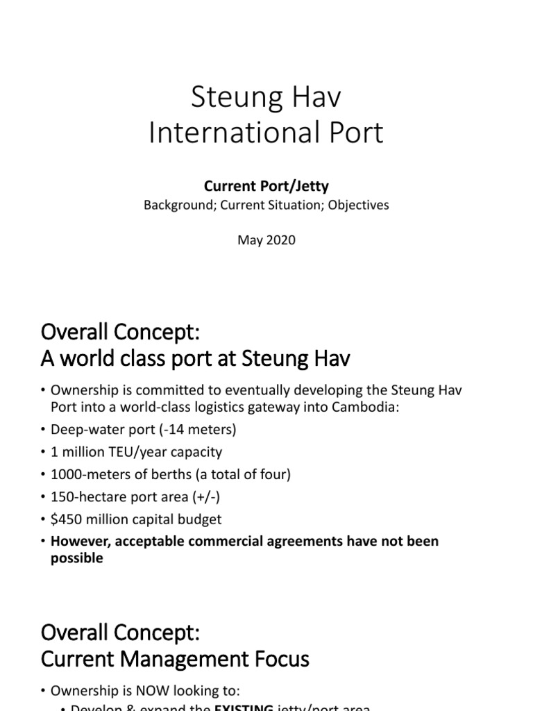 Steung Hav Port Management Upgrade | PDF | Warehouse | Economies
