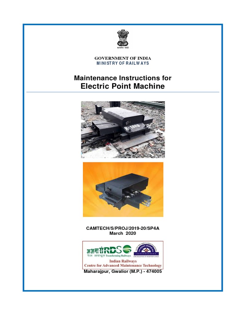 Electric Point Machine Maintenance Guide | PDF | Track (Rail Transport ...