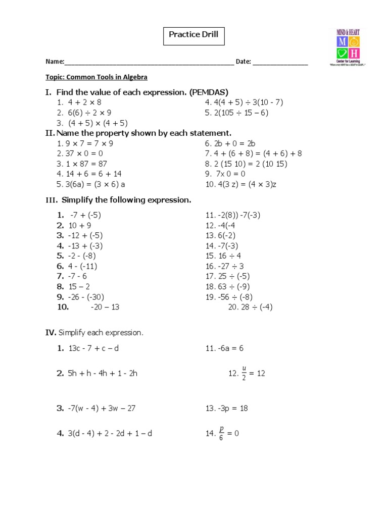 Activity-Sheet - PREALGEBRA DAY 1 | PDF | Algebra | Teaching Mathematics