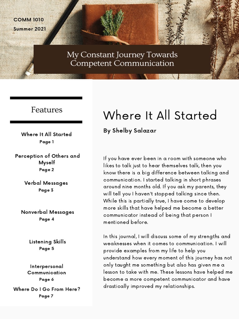 Copy of Communication Skills Journal Template 2 | PDF | Nonverbal ...