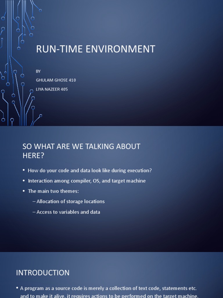 Run-Time Environment AHSAN | PDF | Runtime System | Library (Computing)
