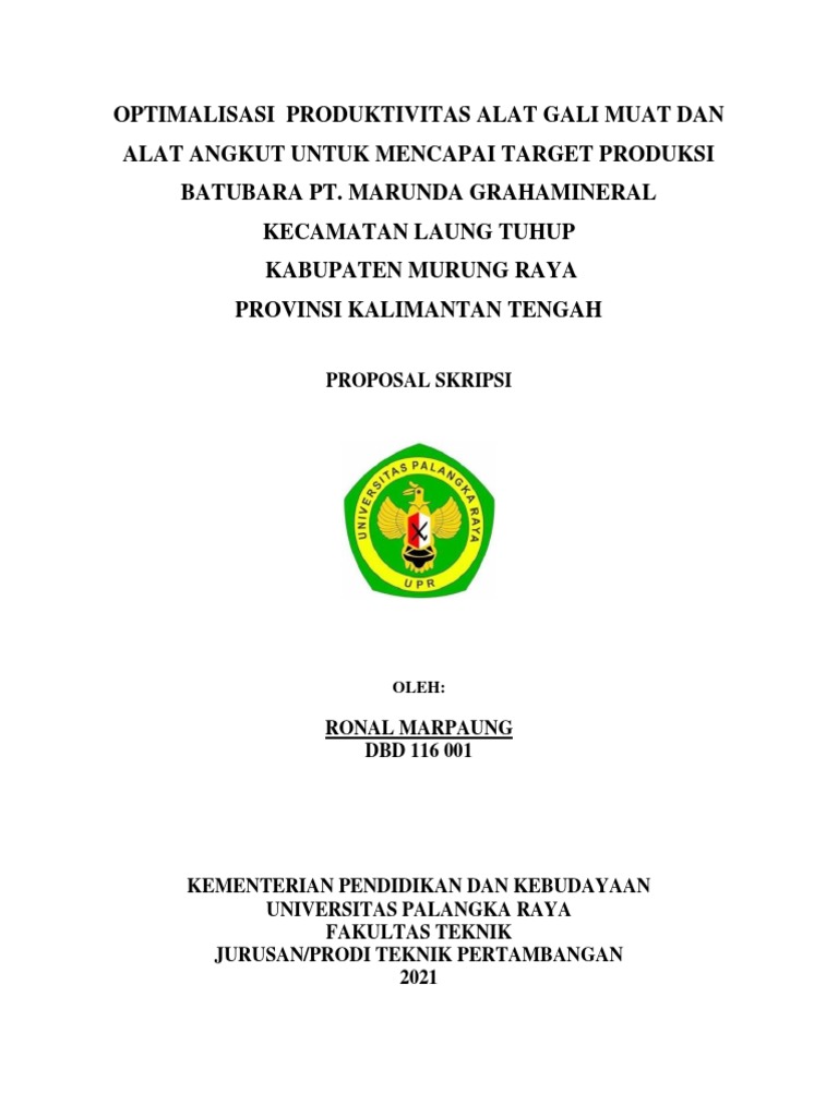 Optimalisasi Alat Gali dan Angkut Batubara | PDF