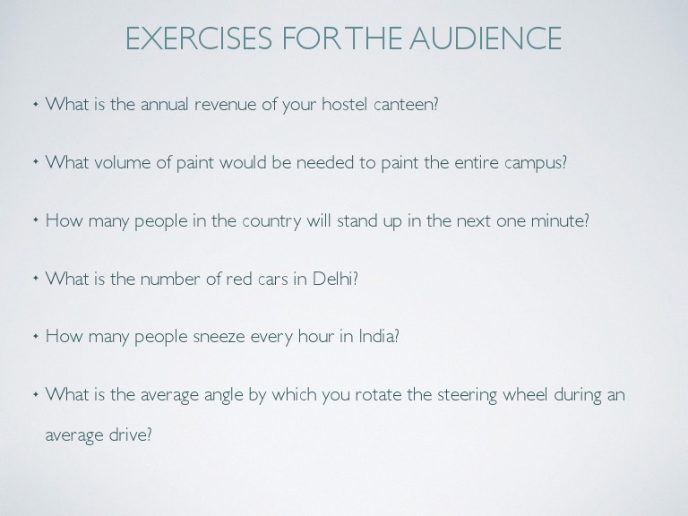 Guesstimate Questions | PDF