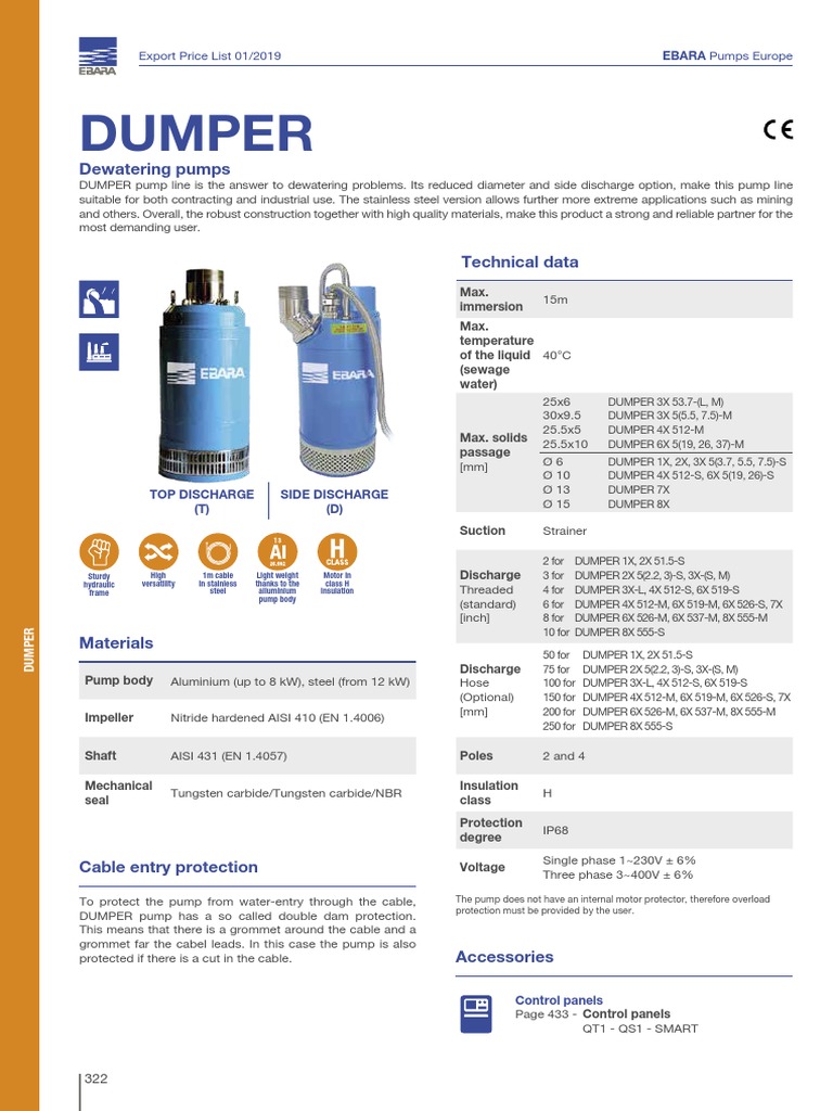 Dumper: Dewatering Pumps | PDF | Pump | Electrical Engineering