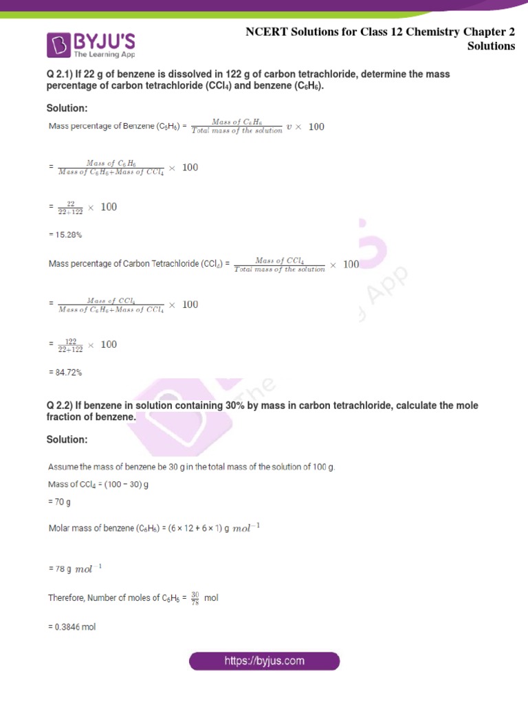 Class 12 Chemistry Chapter 2 Solutions PDF | Download Free PDF ...