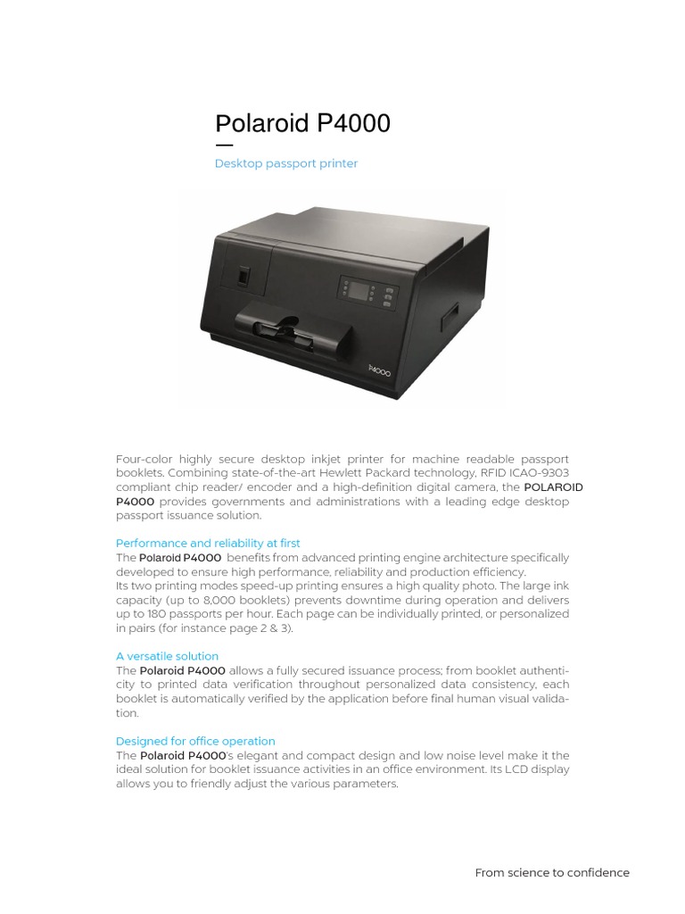 Polaroid P4000 | PDF | Printer (Computing) | Usb