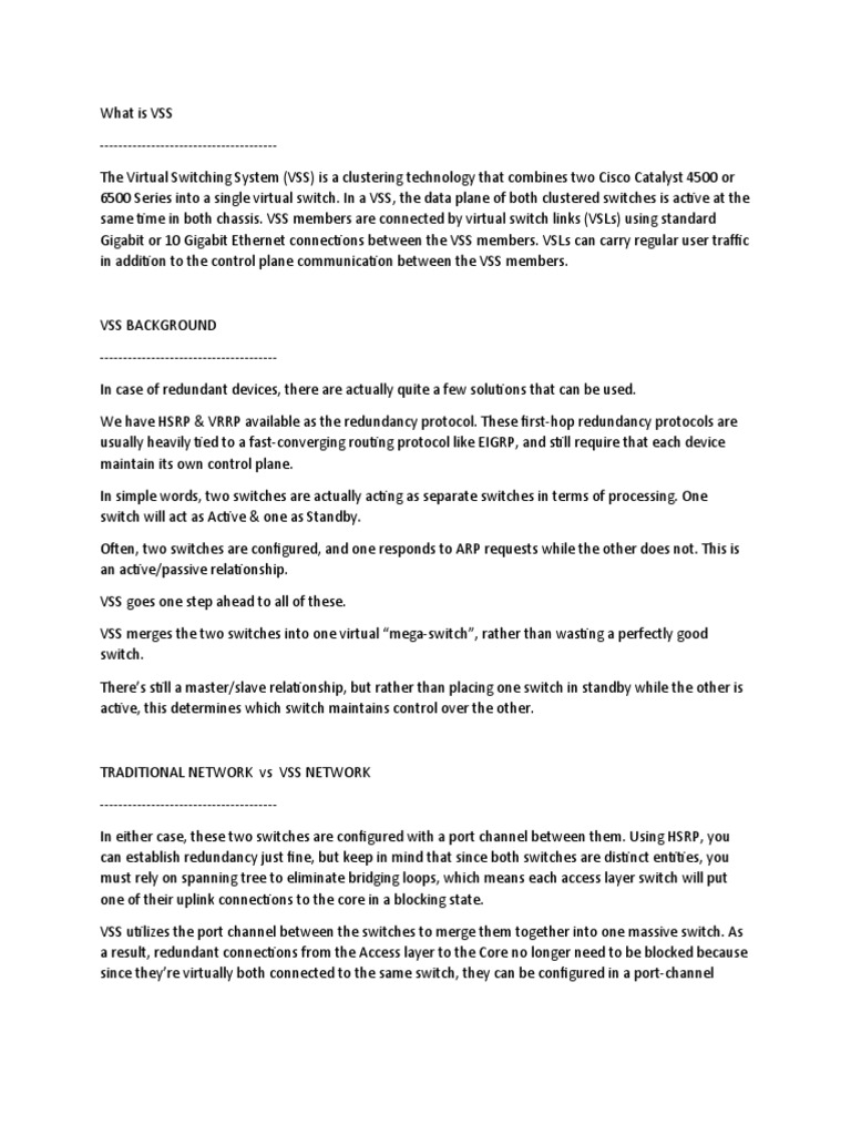 VSS Etherchannel STP | PDF | Network Switch | Computer Standards