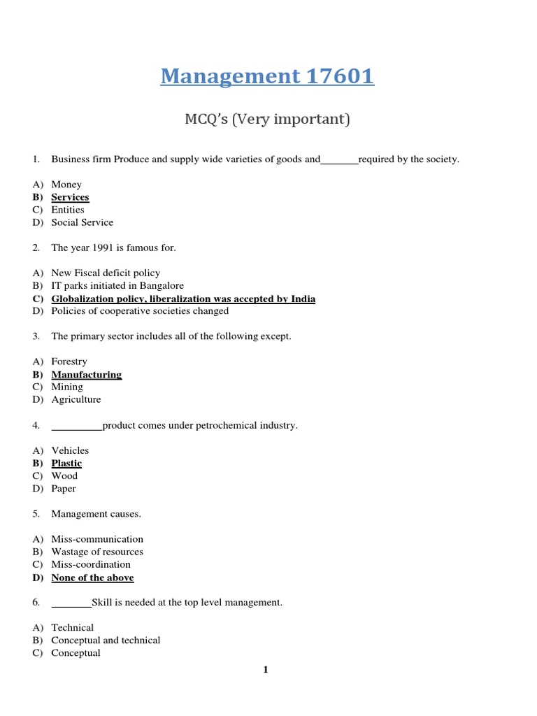 Man MCQ | PDF | Inventory | Motivation